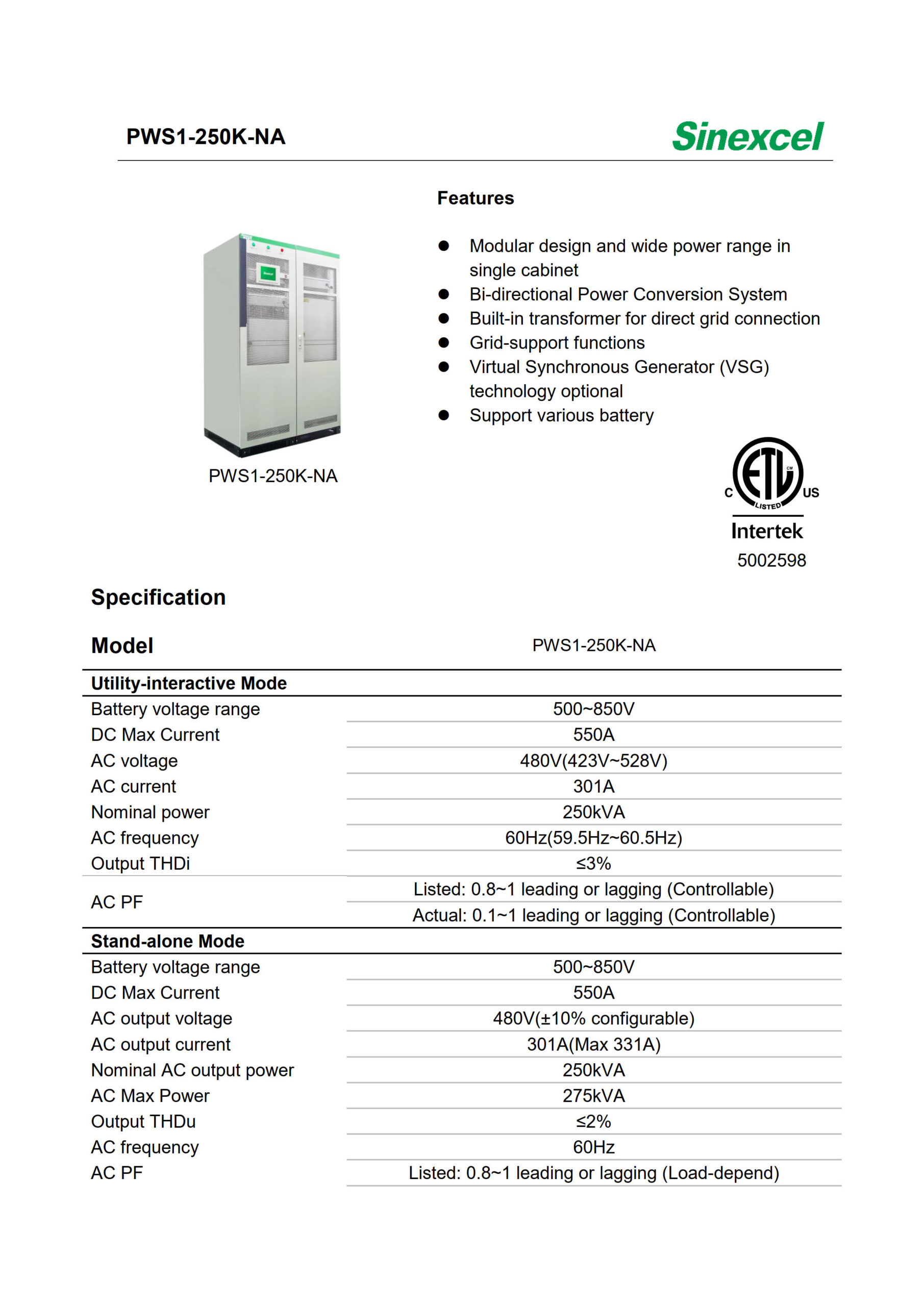 250kW Rack Storage Inverter with built-in transformer – ELM SOLAR